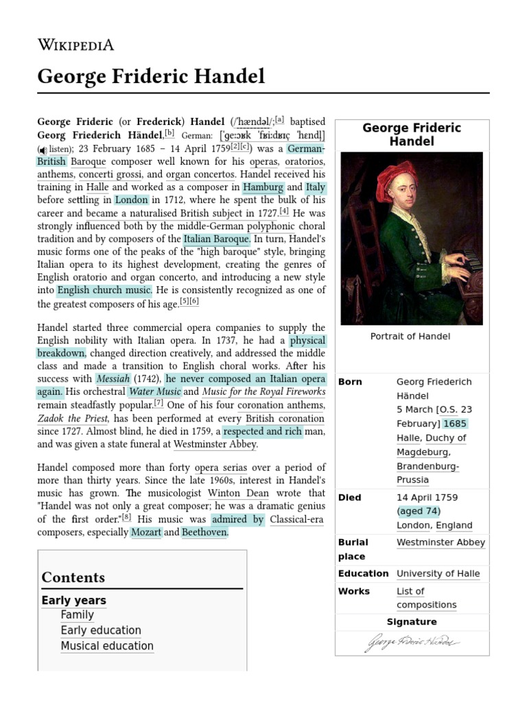 Handel | PDF | George Frideric Handel | Messiah (Handel)