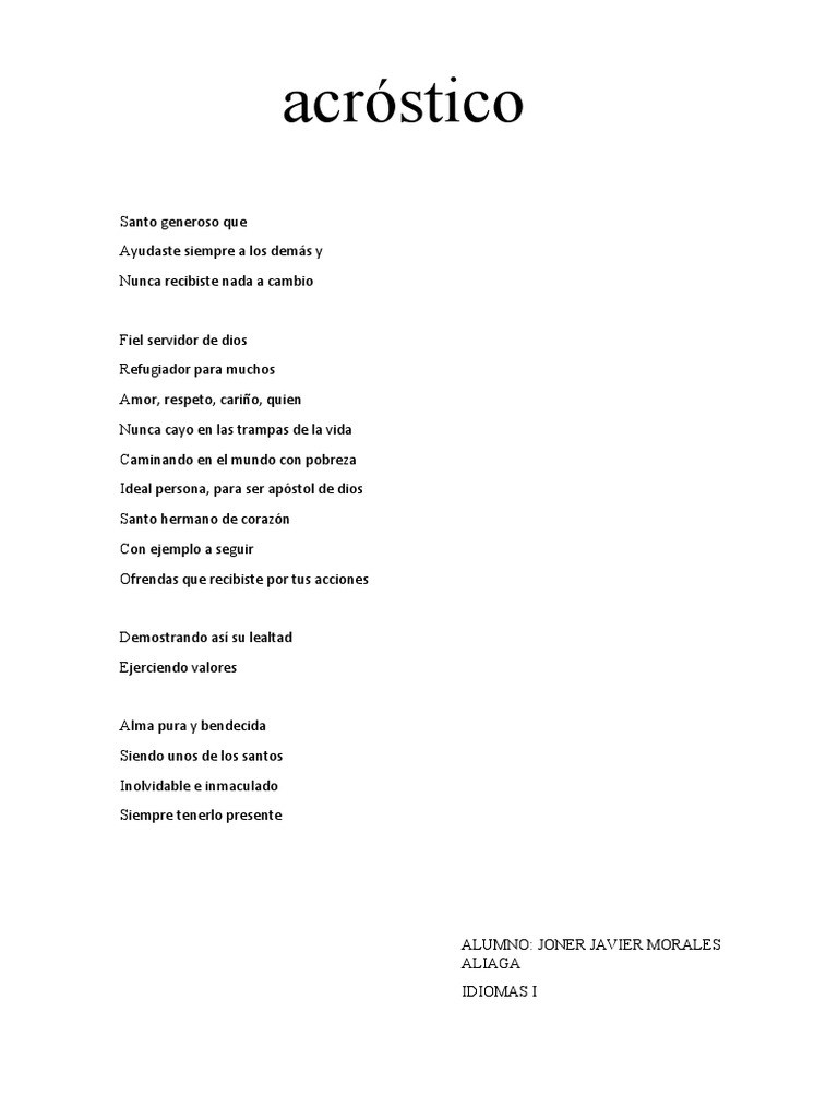 ACROSTICO | PDF
