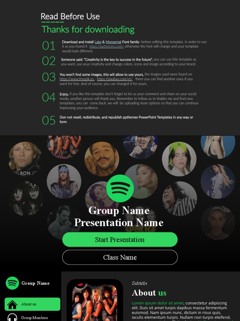 Spotify Powerpoint Template by Ppthemes | PDF | Art | Self-Improvement
