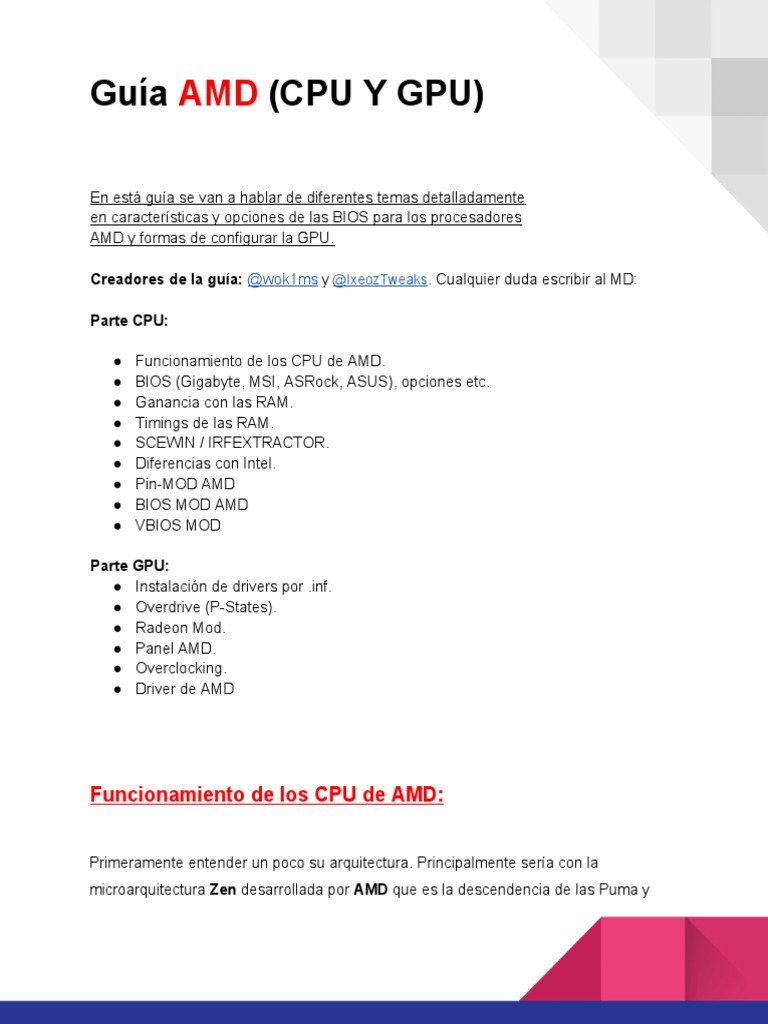 Guia AMD | PDF | Caché (Computación) | Microprocesador