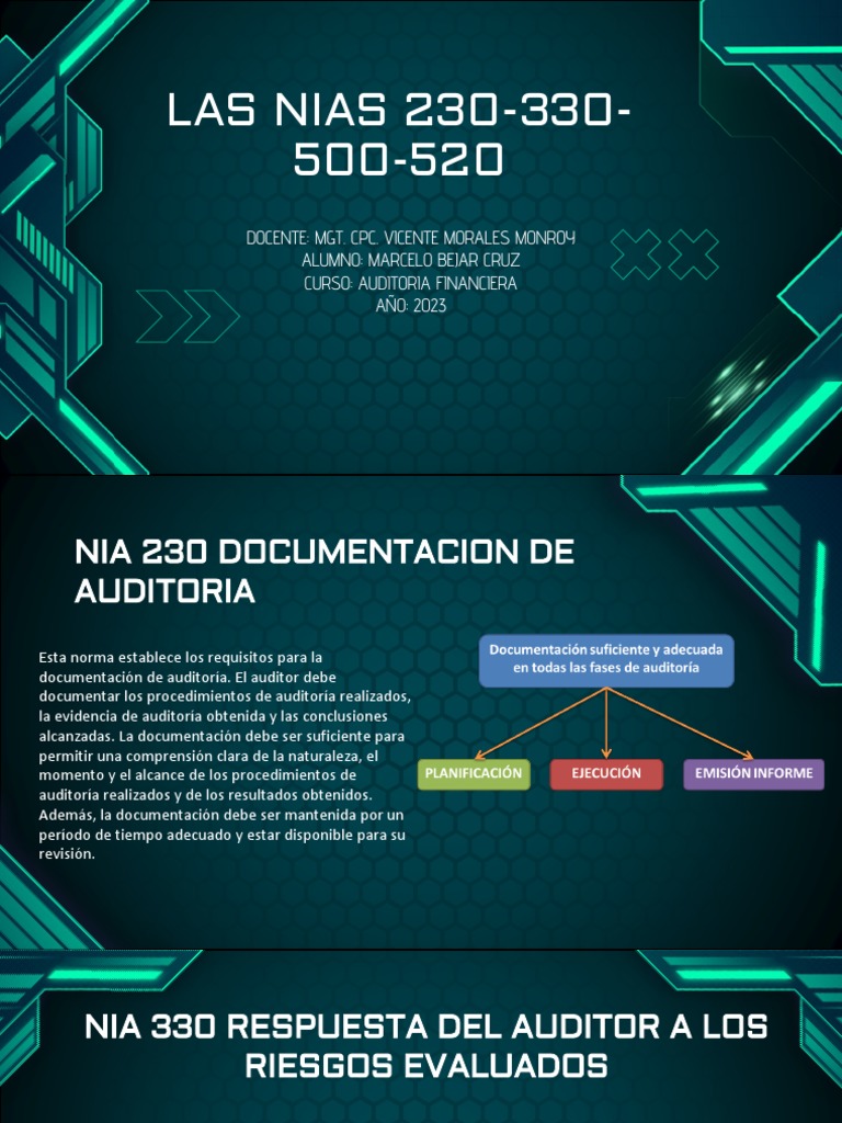 Nia 230-330-500-520 | PDF | Auditoría | Contralor