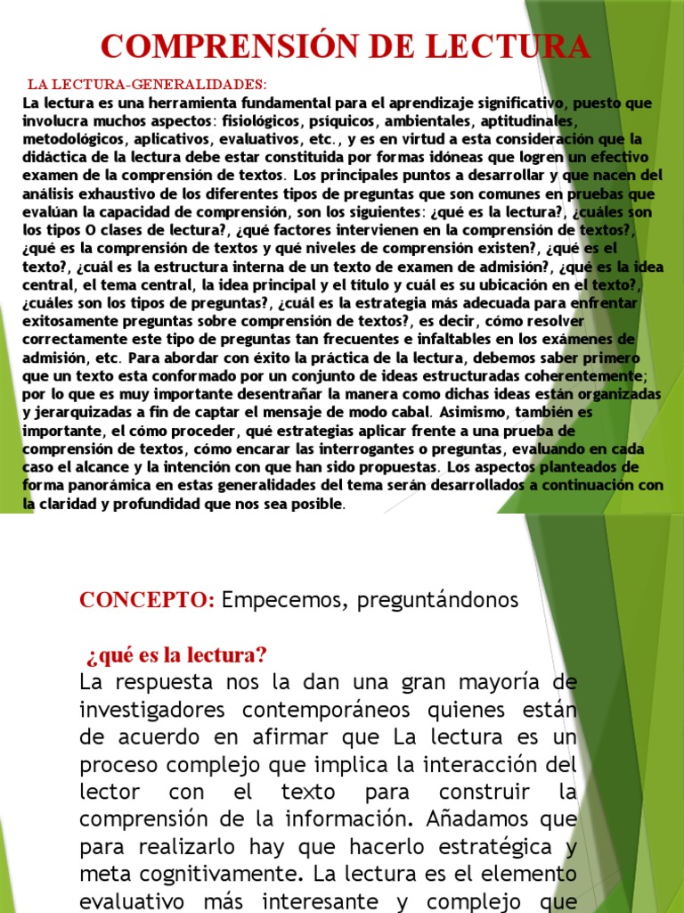 Comprendiendo la lectura: Un análisis de los conceptos y procesos clave ...