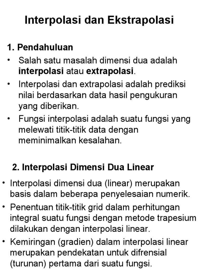 Panduan Interpolasi dan Ekstrapolasi | PDF