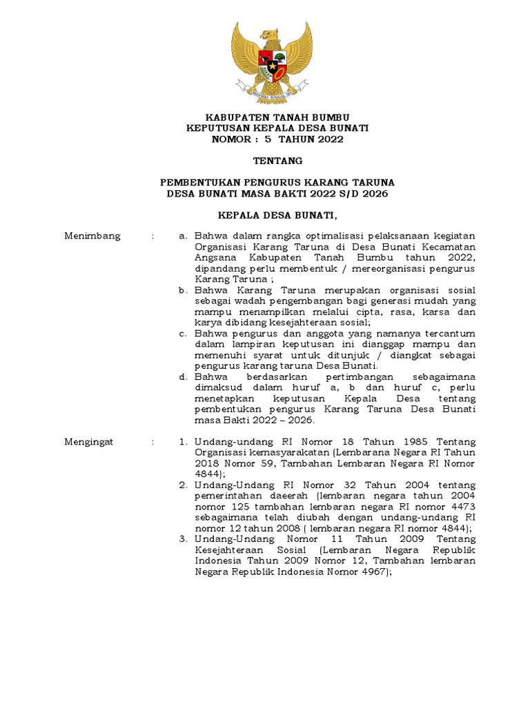 BUNATI SK. Karang Taruna 2 | PDF