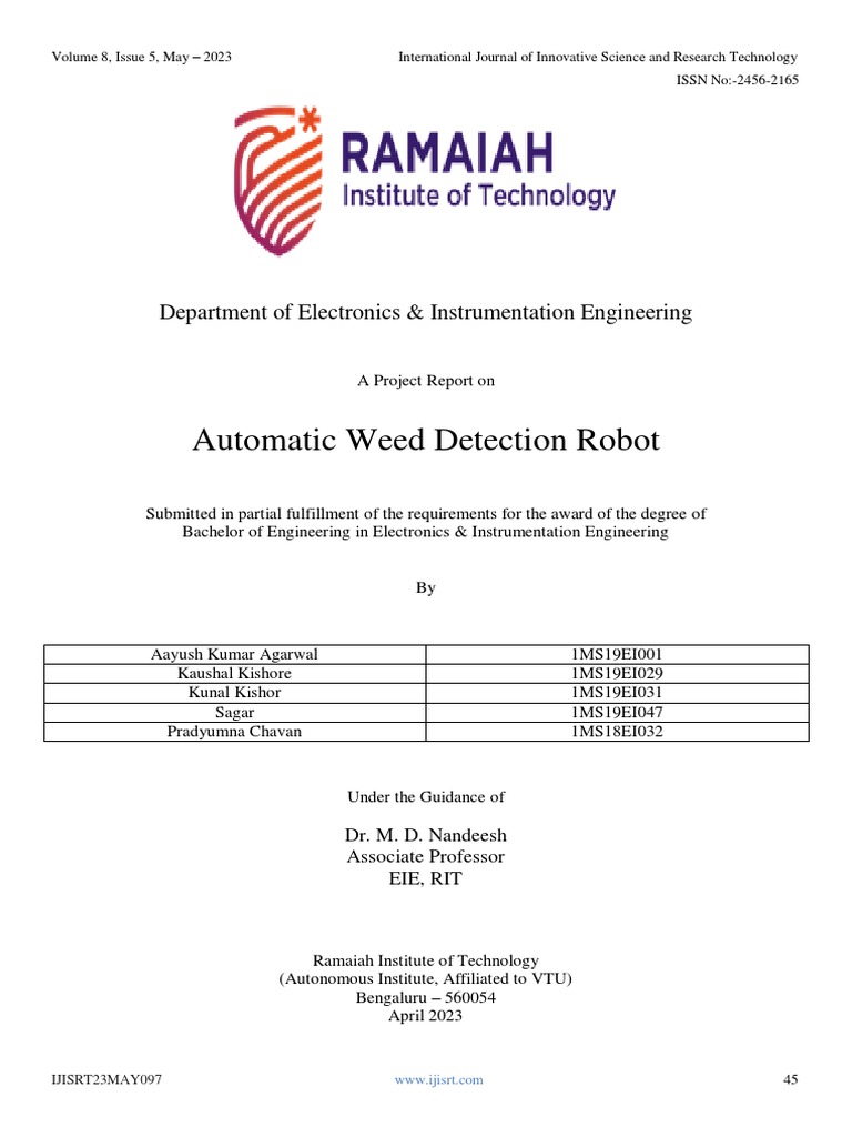 Automatic Weed Detection Robot | PDF | Embedded System | Assembly Language