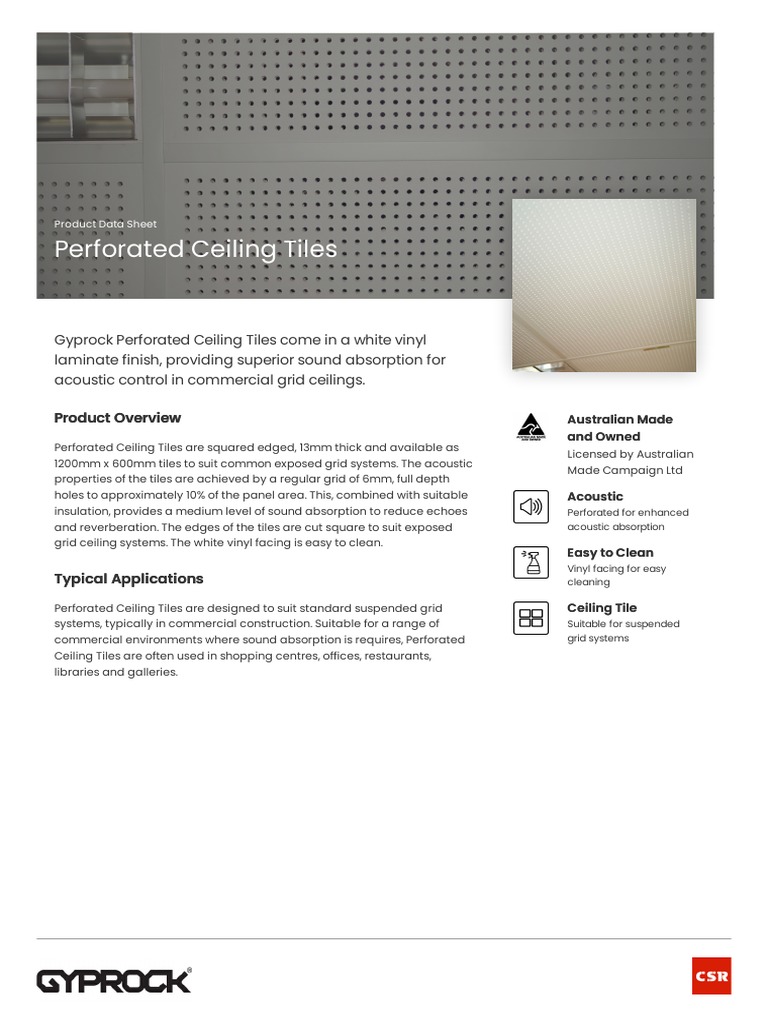 Ceiling Tiles Perforated | PDF | Drywall | Ceiling