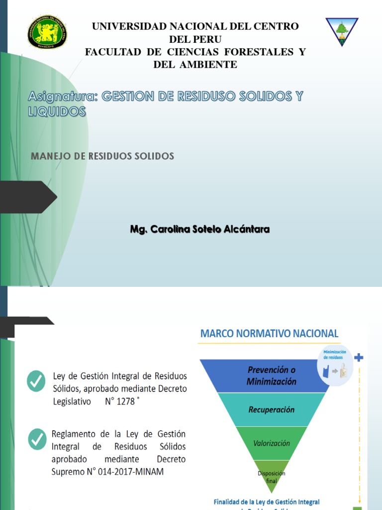 Semana 02 Manejo de los residuos solidos (2) | PDF | Residuos | Vertedero