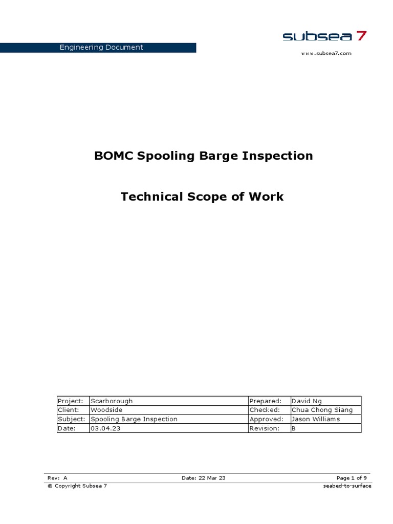 TSOW-Spooling Barge Inspection - B | PDF