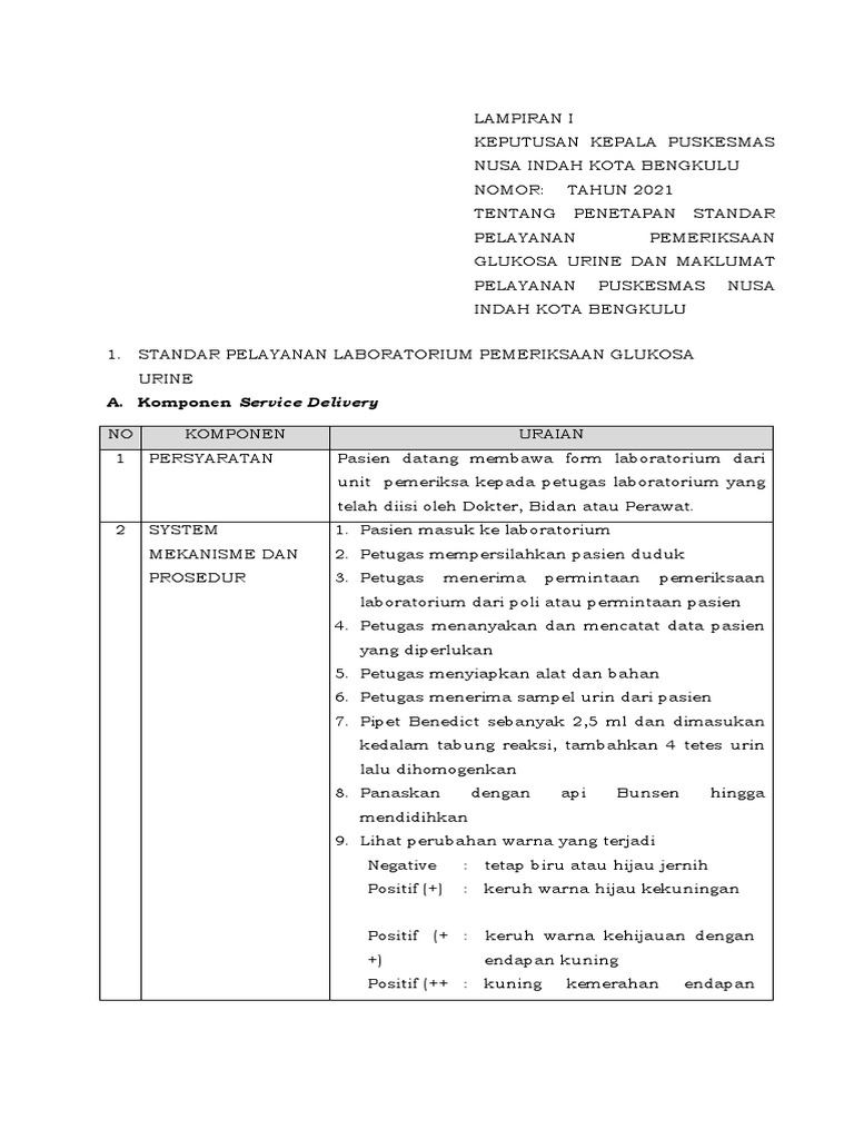Standar Pelayanan Lab | PDF