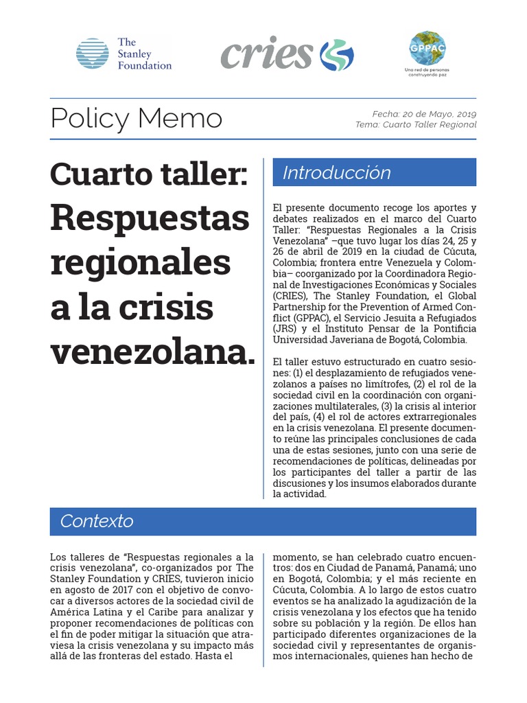 Respuestas a la Crisis Venezolana | PDF | Migración humana | Venezuela