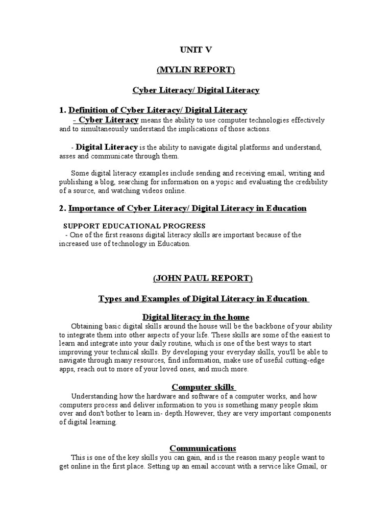 Essential Digital Literacy Skills | PDF | Educational Technology | Internet