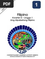 Fil1 - Q2 - Mod3 - Alpabetong Filipino Tunog, Letra, at Pagkakasulat | PDF