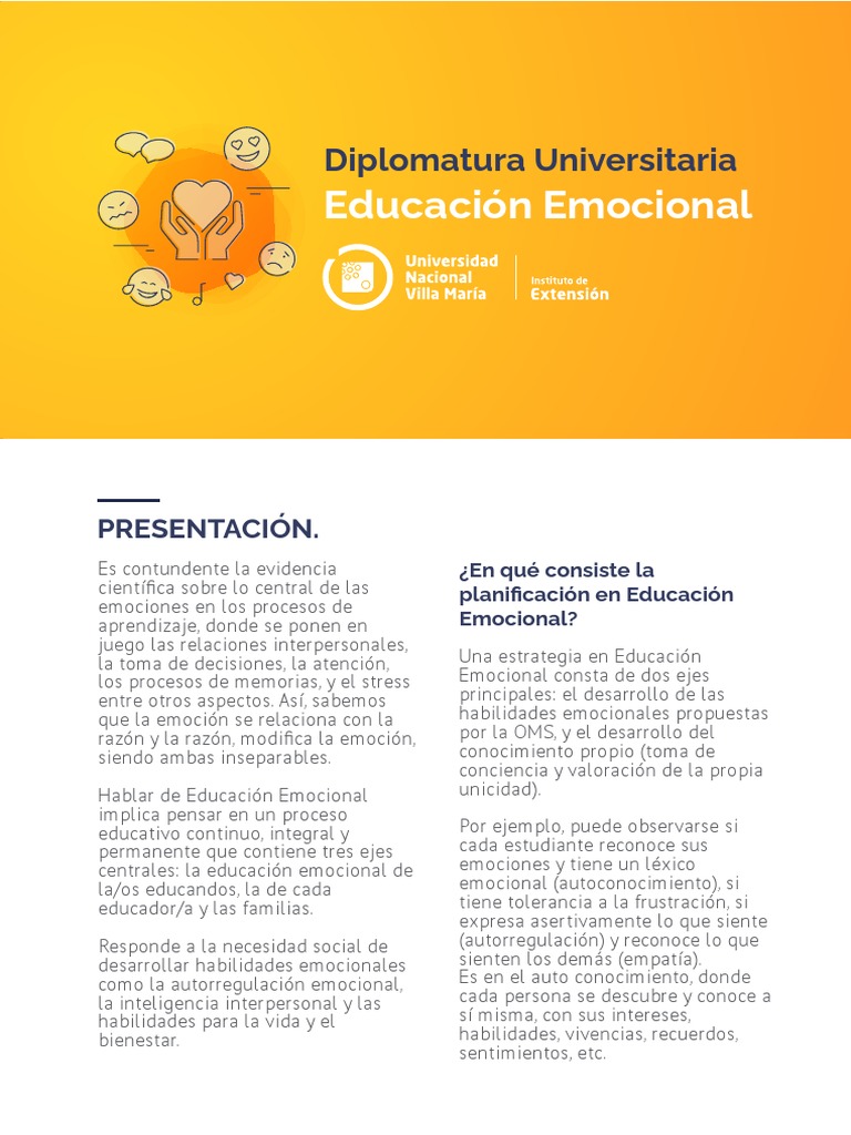Diplomatura en Educación Emocional | PDF | Las emociones | Aprendizaje