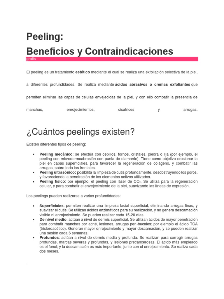 Peeling PDF | PDF | Piel | Sistema tegumentario