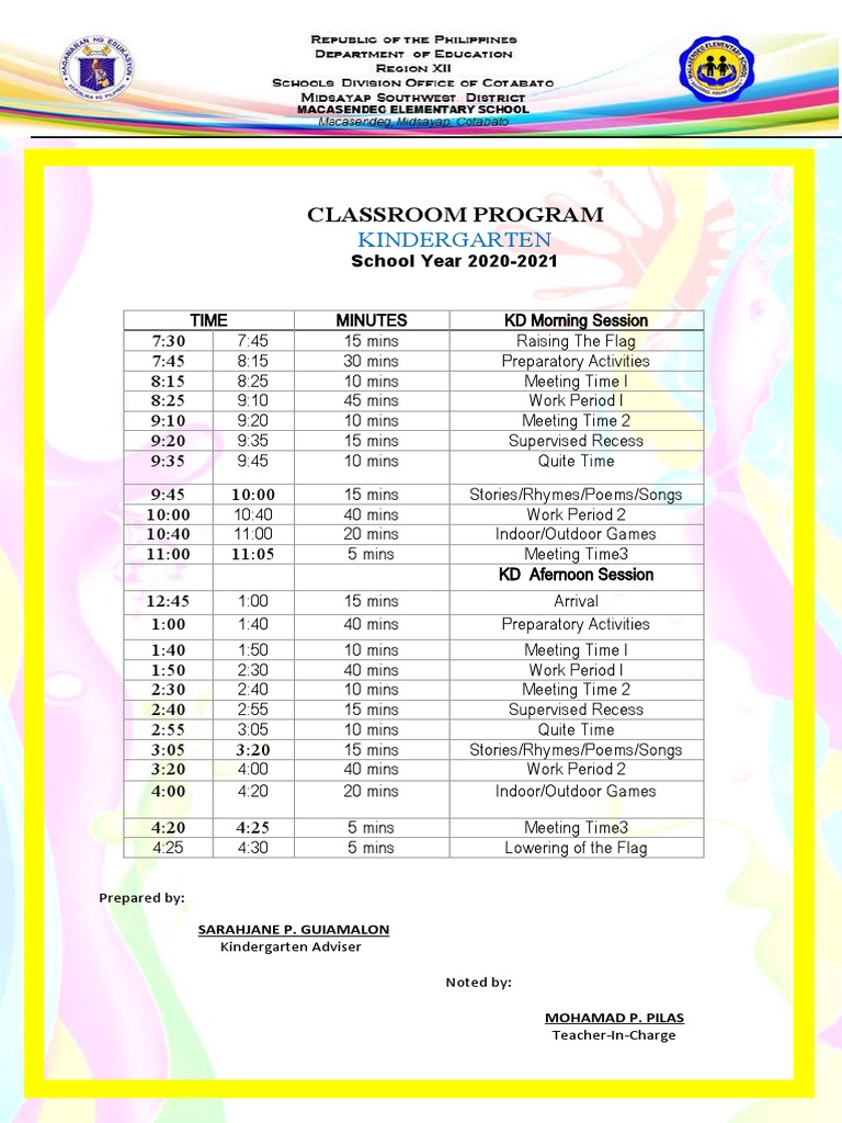 School Schedule Overview | PDF | Schools