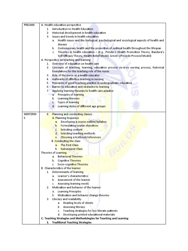 Topic Outline | Download Free PDF | Learning | Health Education