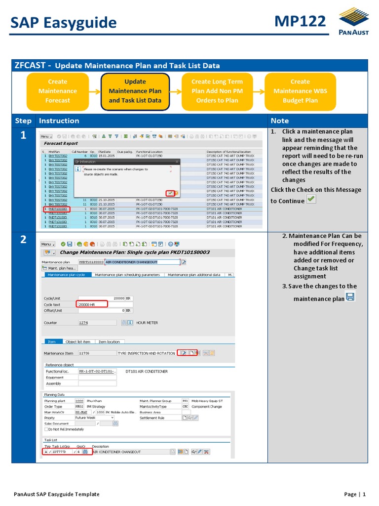 MP122 - Fcast Maint Plan and Task List Data | PDF | Computing ...