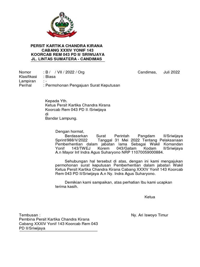 Surat Skep Cabang PDF | PDF