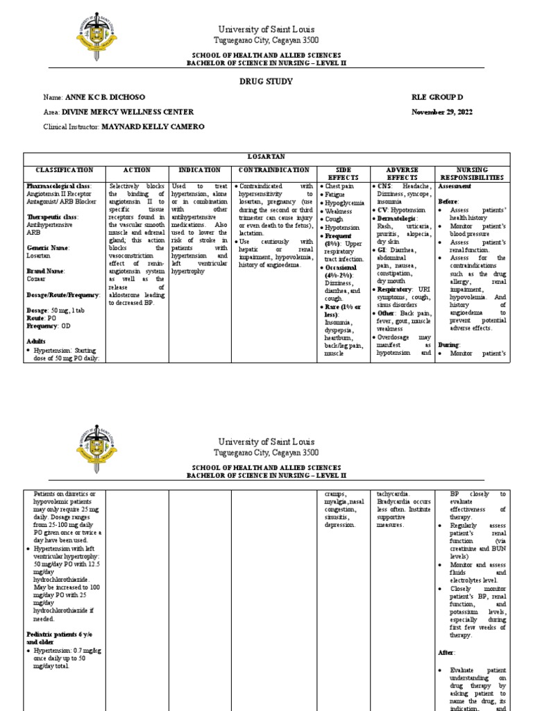 Drug Study Ob Ward | Download Free PDF | Clinical Medicine | Medical Specialties