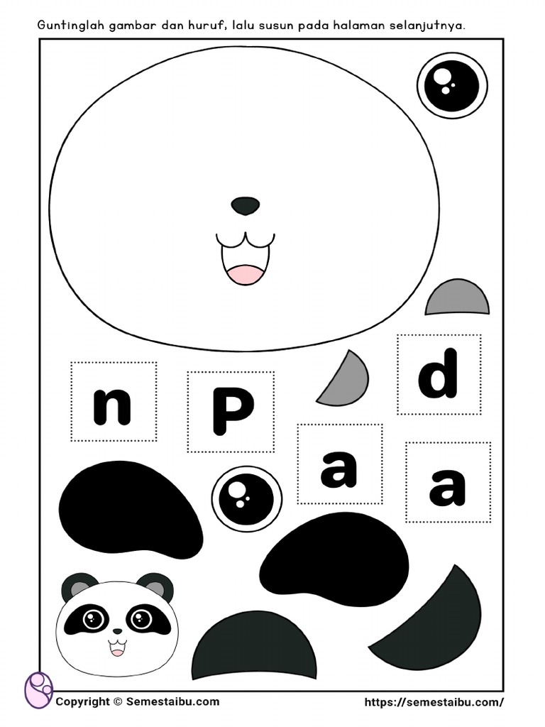 Gunting Tempel - Wajah Hewan - Panda | PDF