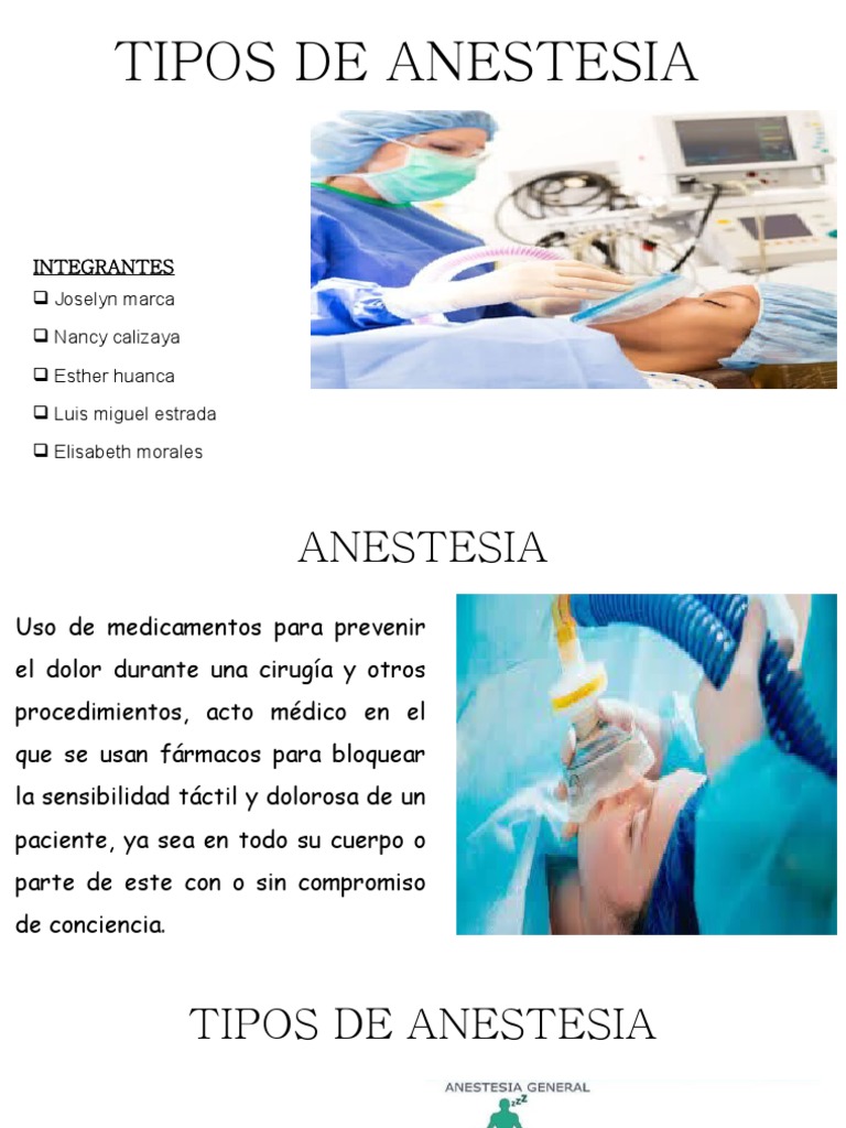 Tipos de Anestesia y Efectos Secundarios | PDF | Anestesia ...