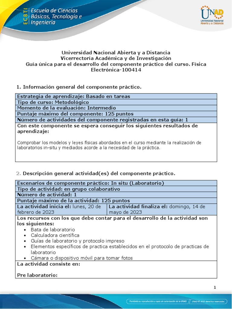 Guía para El Desarrollo Del Componente Práctico y Rúbrica de Evaluación - Unidad 1,2 y 3 - Tarea ...