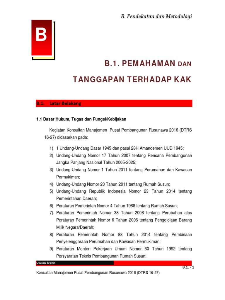 B.1. Pemahaman & Tanggapan KAK PDF | PDF