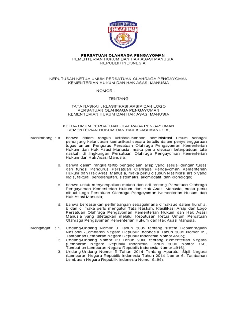 Konsep SK Ketua Pop - Tata Naskah-Arsip-Cap-Logo - 4 | PDF