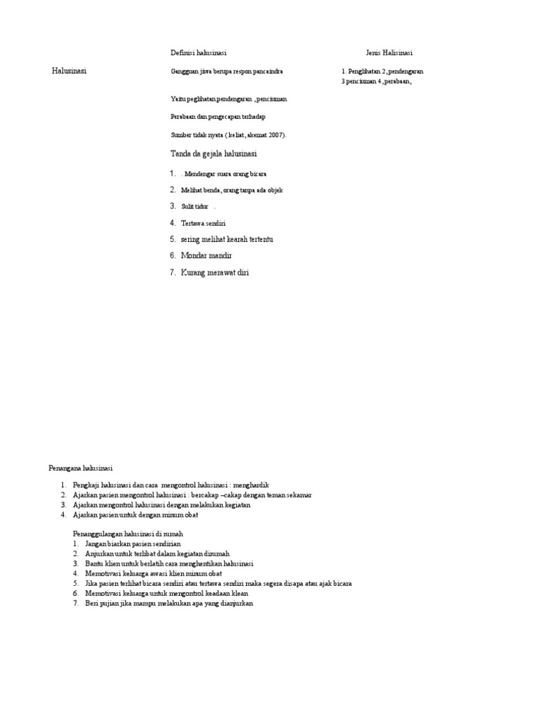 Isi Leaflet Halusinasi | PDF