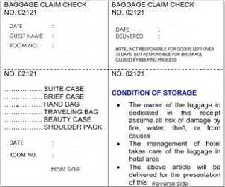 Bagage Claim Check | PDF