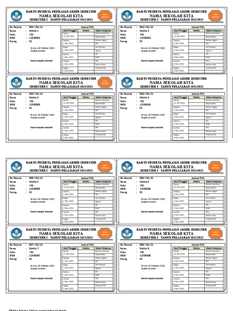 Master Kartu Peserta | PDF