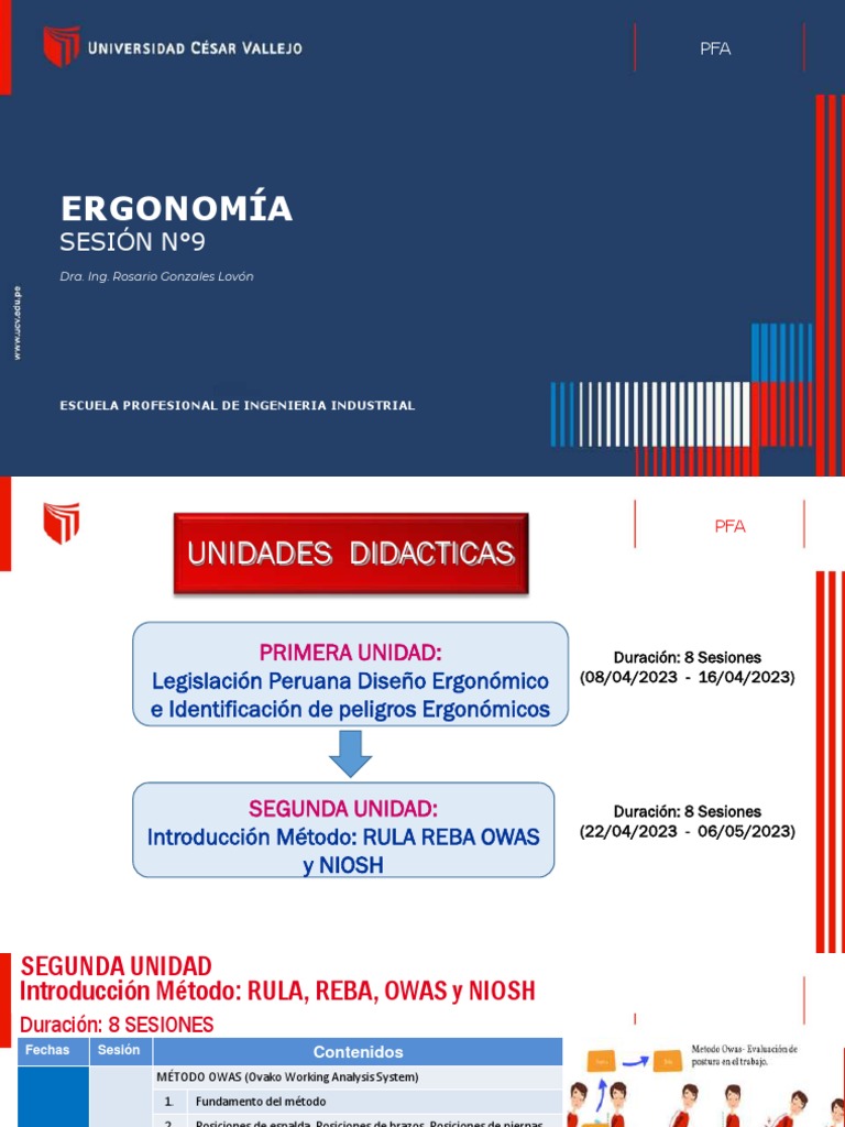 SESION 9-Método de OWAS y NIOSH-p | PDF | Frecuencia | Factores humanos y ergonomía