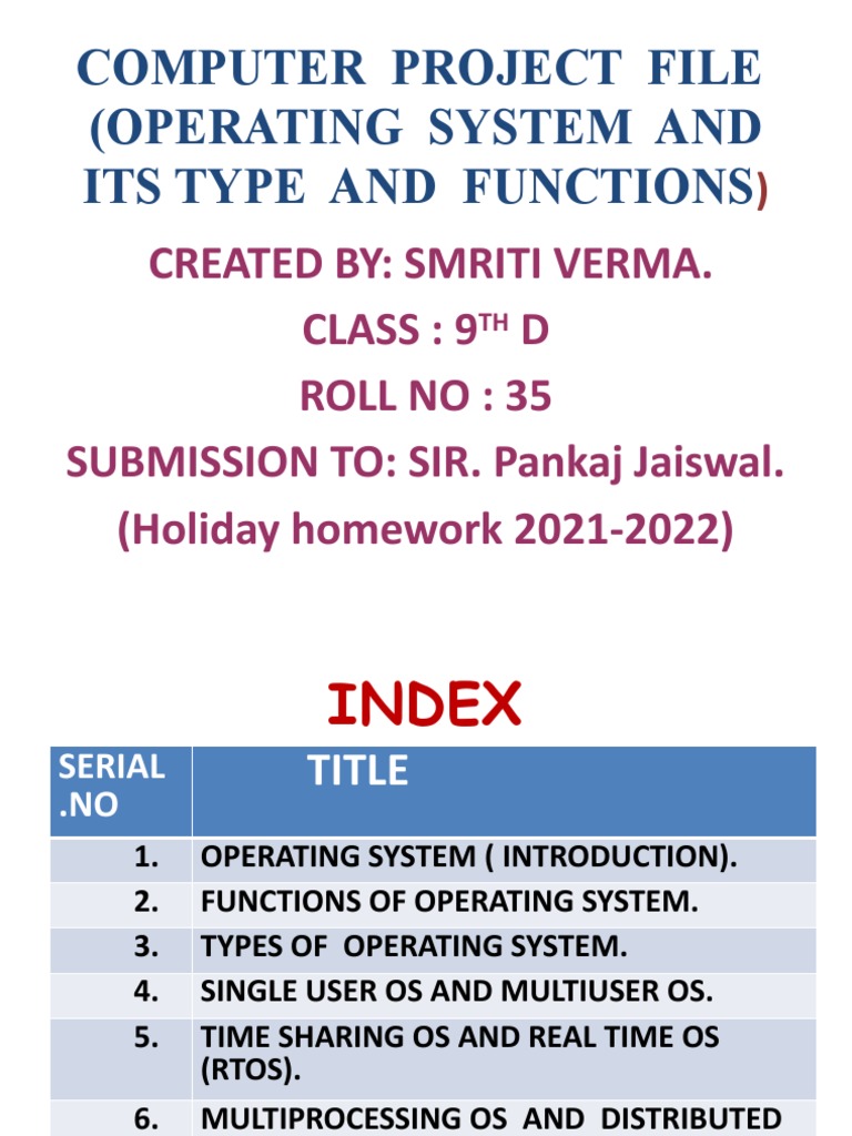 Computer Project File | PDF | Operating System | Computing