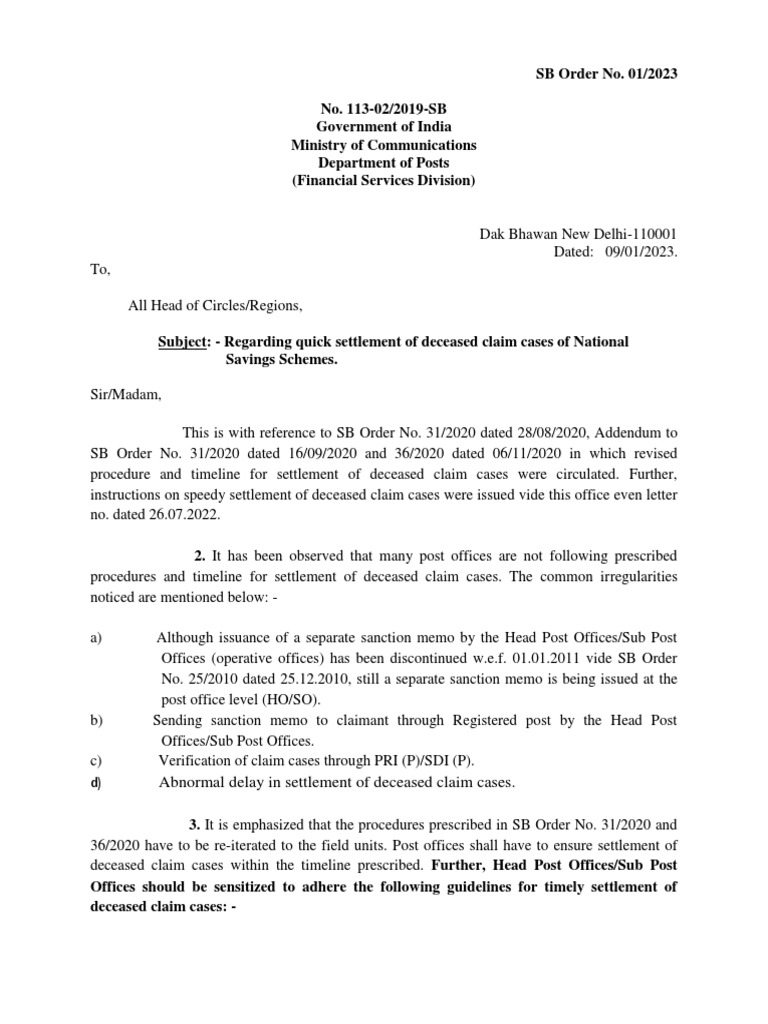 SB Order No 01 2023 | PDF | Government | Service Industries