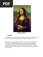 Analyzing Mona Lisa's Art Elements | PDF | Paintings | Vision