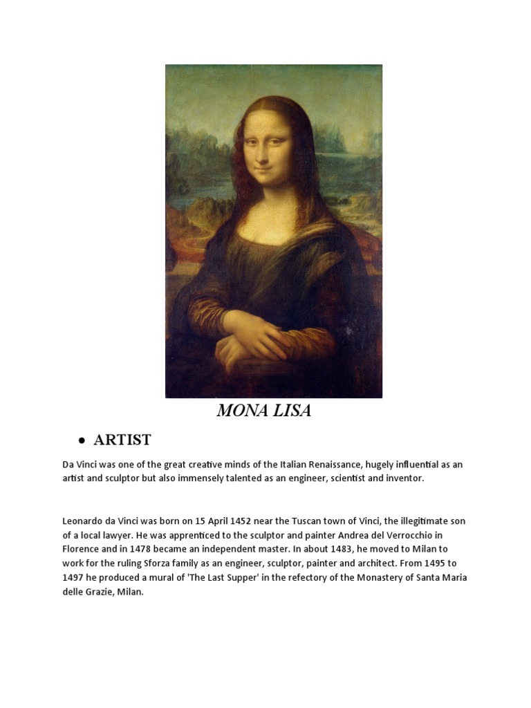 The Secrets Of The Mona Lisa Pdf Leonardo Da Vinci Aesthetics
