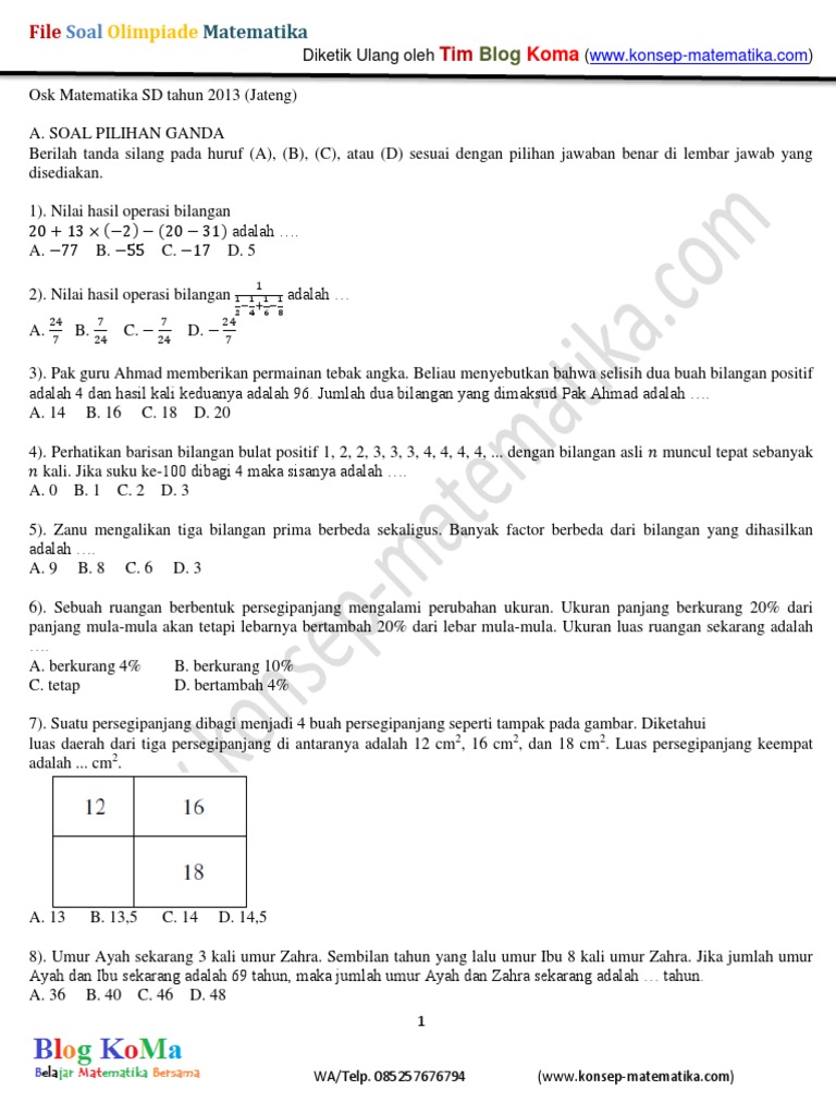 2013 Soal Osk - Jateng | PDF | Metode & Bahan Ajar