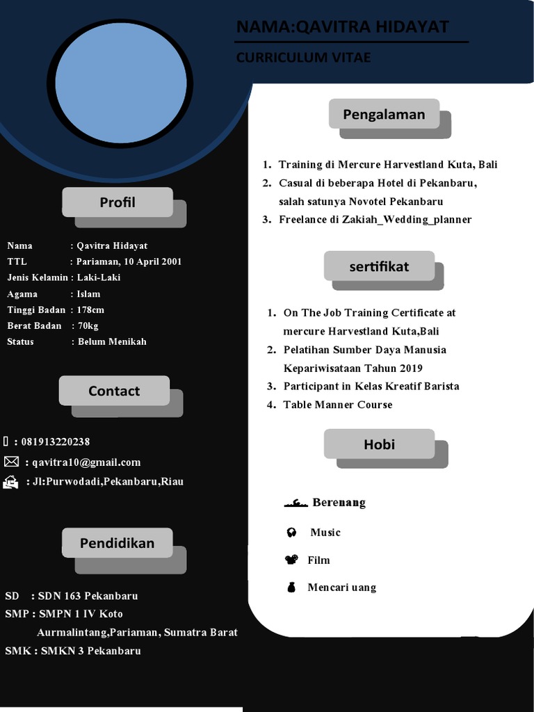 Qavitra Hidayat (CV) 1 | PDF