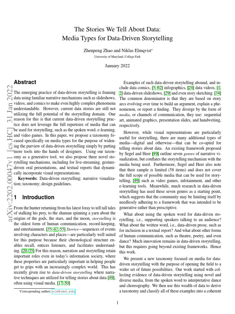 The Stories We Tell About Data Media Types For Data-Driven Storytelling ...