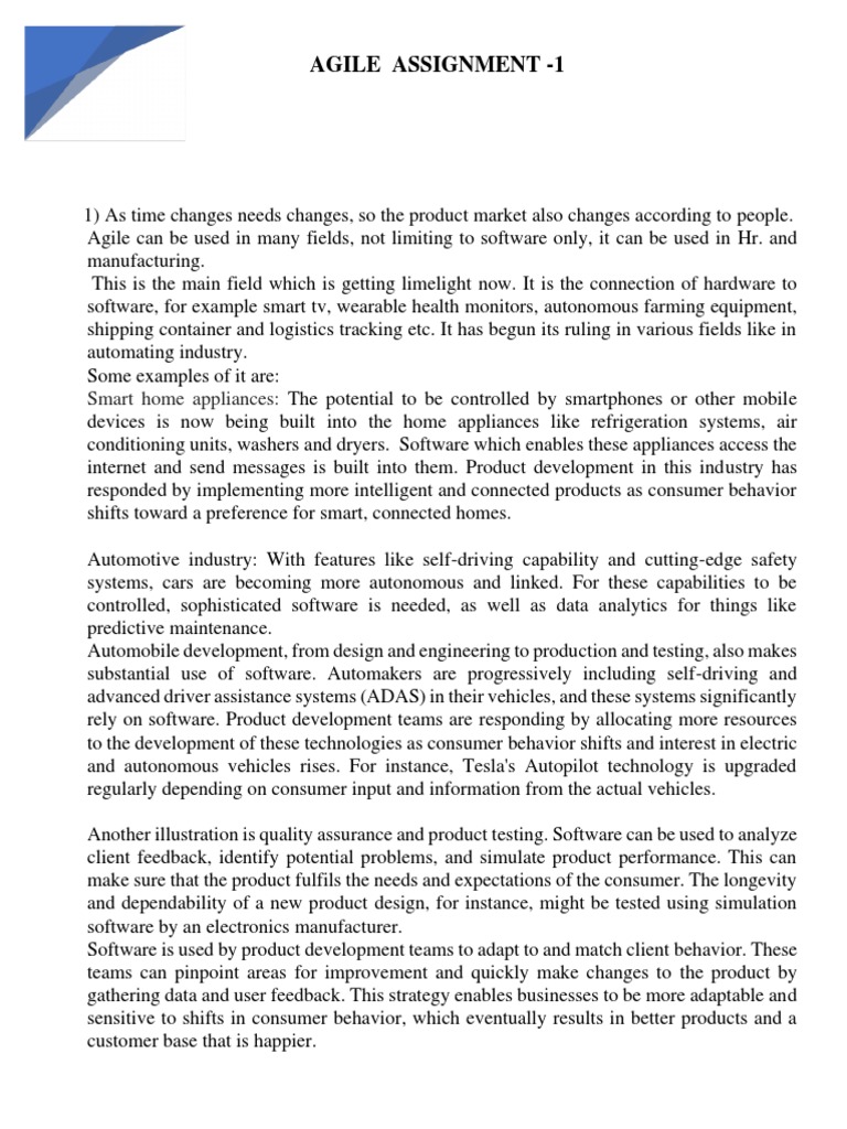 Agile Assignment PDF | PDF