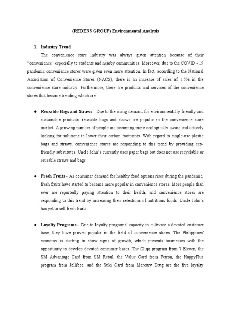 Env Analysis | Download Free PDF | Convenience Store | Retail