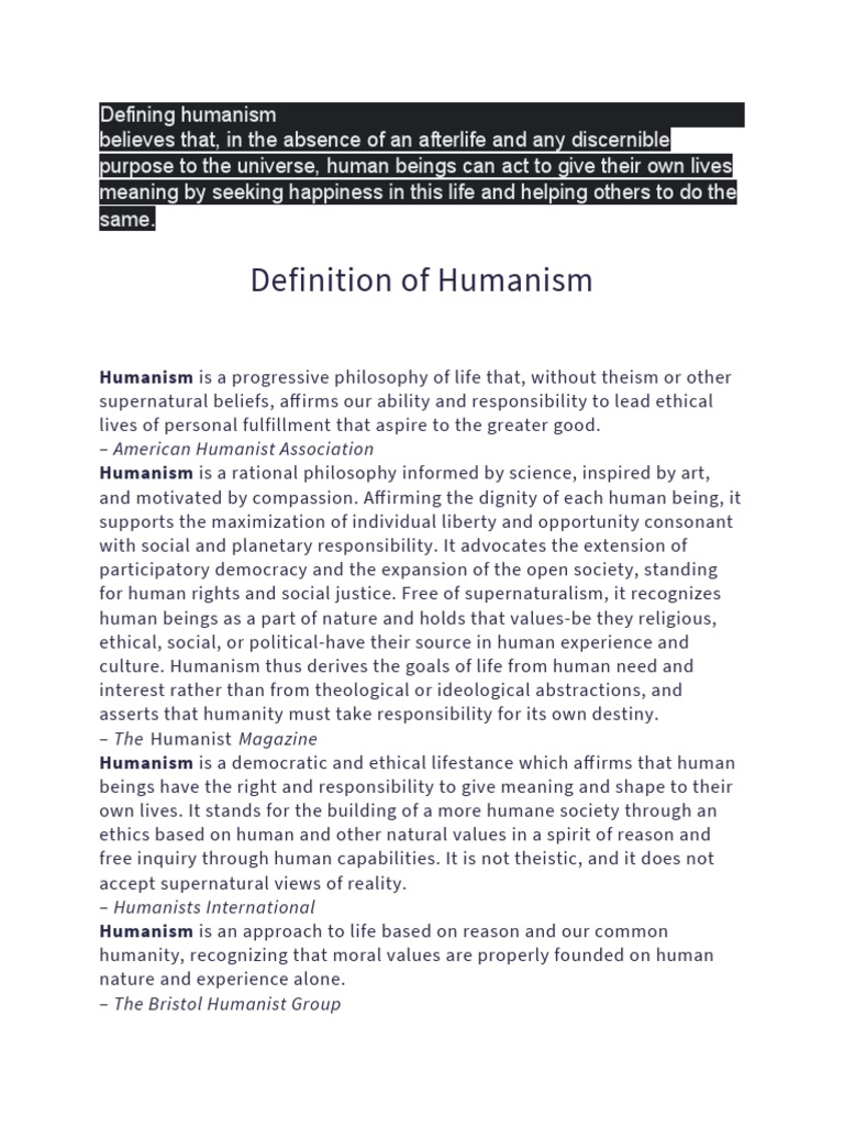 Humanism | PDF | Humanism | Metaphysics