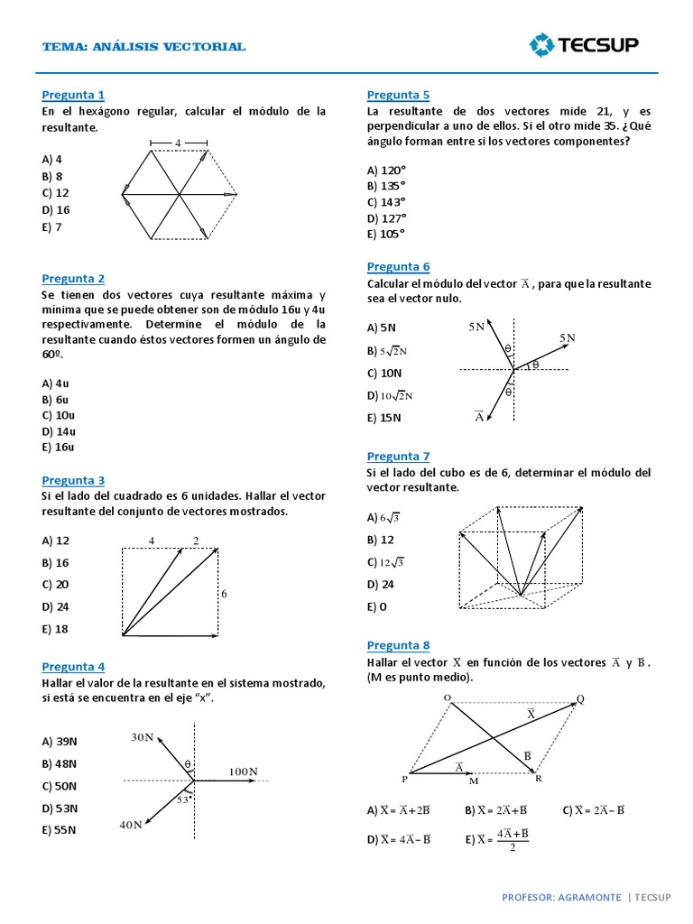 Anàlisis Vectorial - Tecsup PDF | PDF | Vector Euclidiano | Física