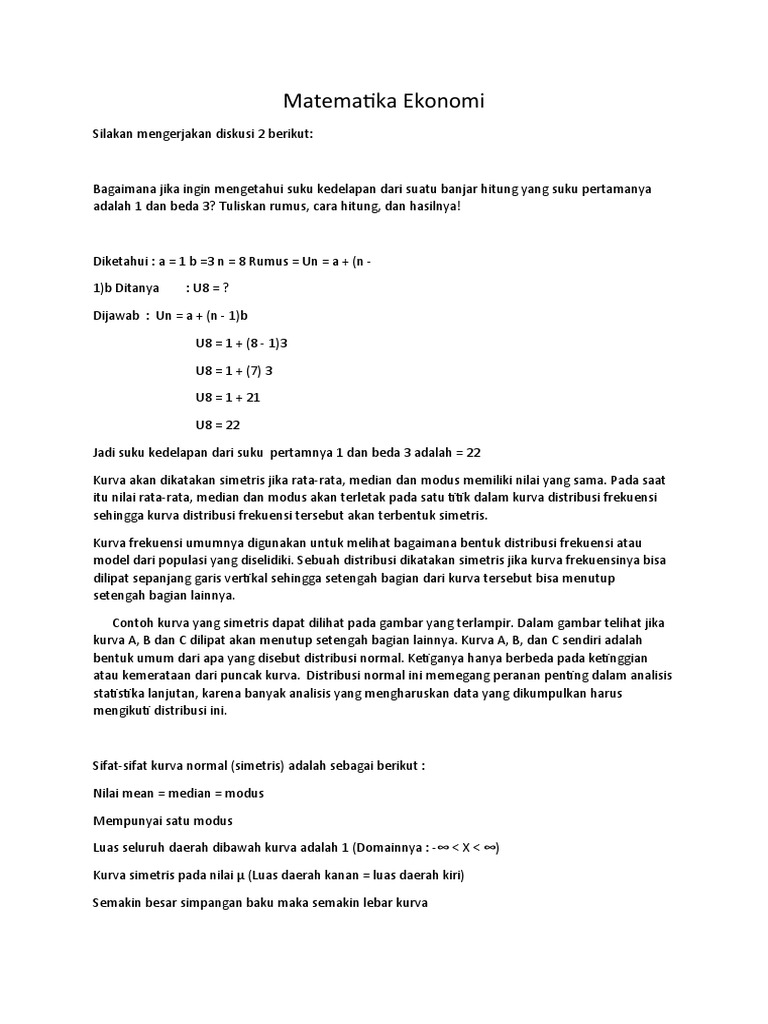 Matematika Ekonomi dan Kurva Simetris | PDF