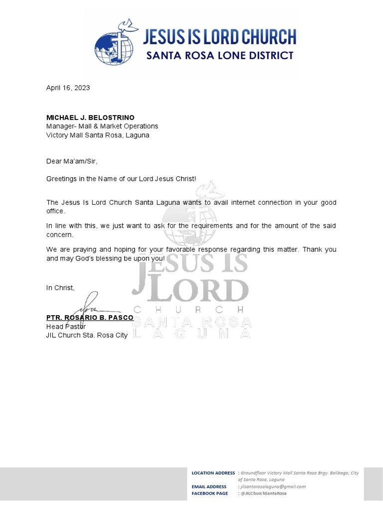 Request-Letter-Victory Mall - Internet Connection | PDF