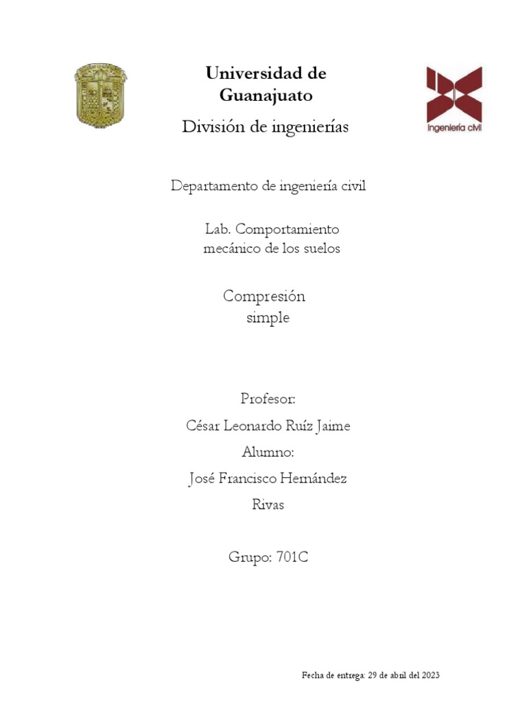 Comportamiento mecánico de suelos cohesivos sometidos a compresión ...
