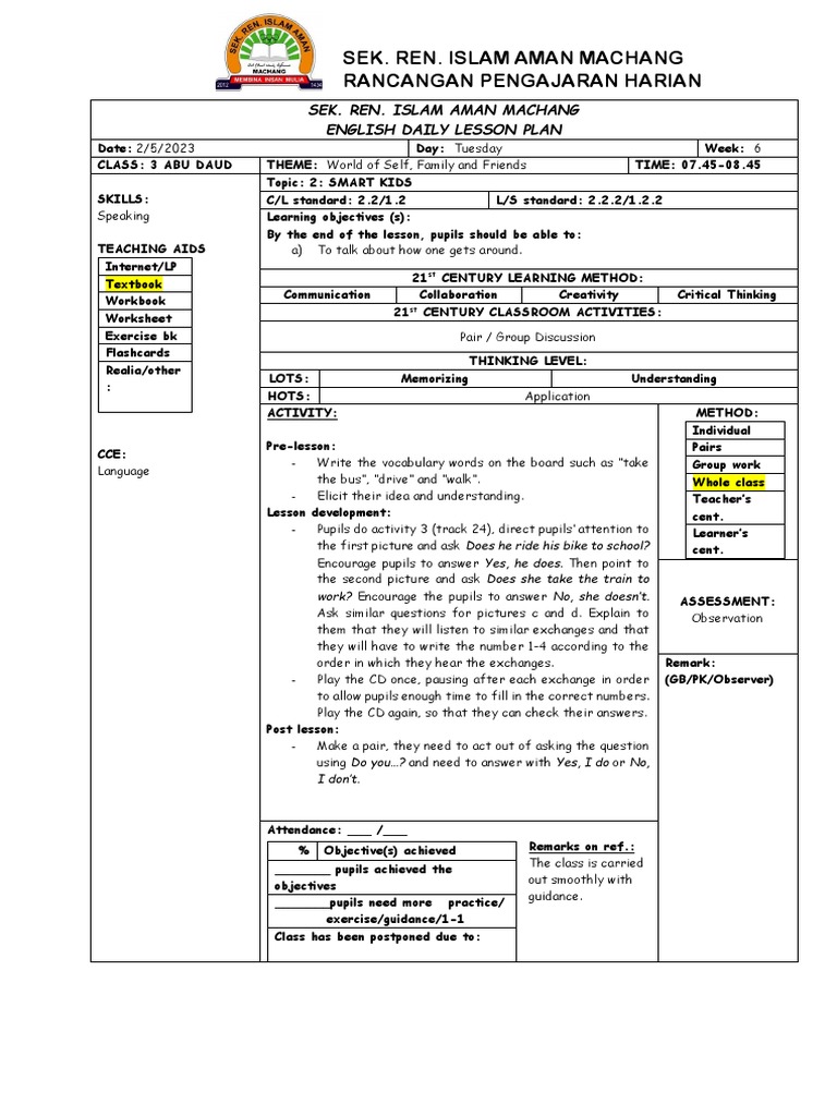 RPH Week 6 | PDF | Lesson Plan | Teachers