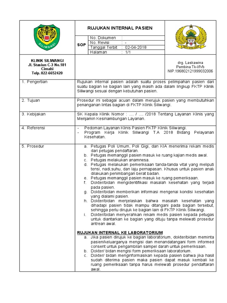 Sop Rujukan Internal | PDF