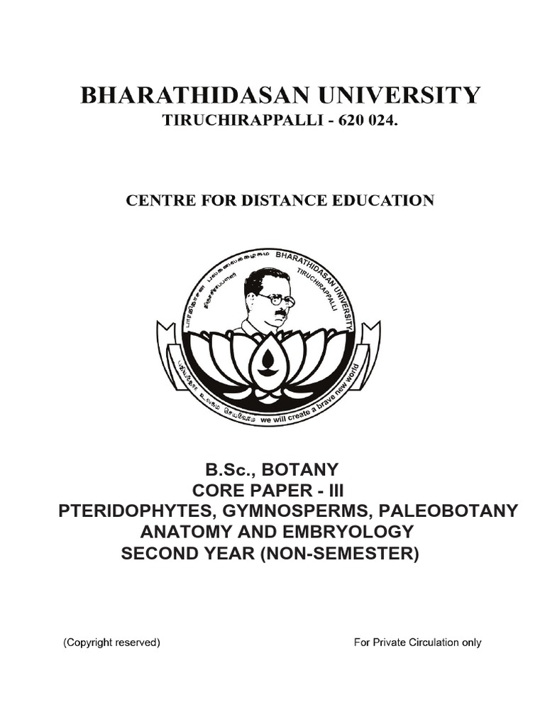 B.SC - Botany - Pteridophytes, Anatomy and Embryology - II-Year - SPS ...