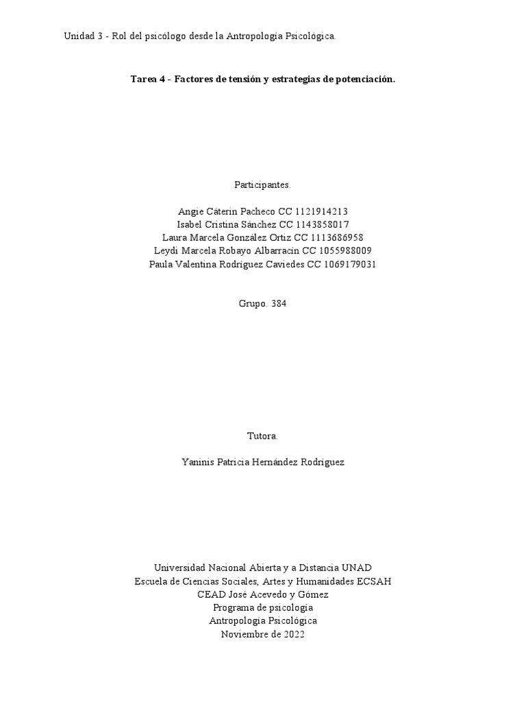 Tarea 4 - Factores de Tensión y Estrategias de Potenciación. | PDF ... Tarea 4 - Factores de Tensión y Estrategias de Potenciación. | PDF ...